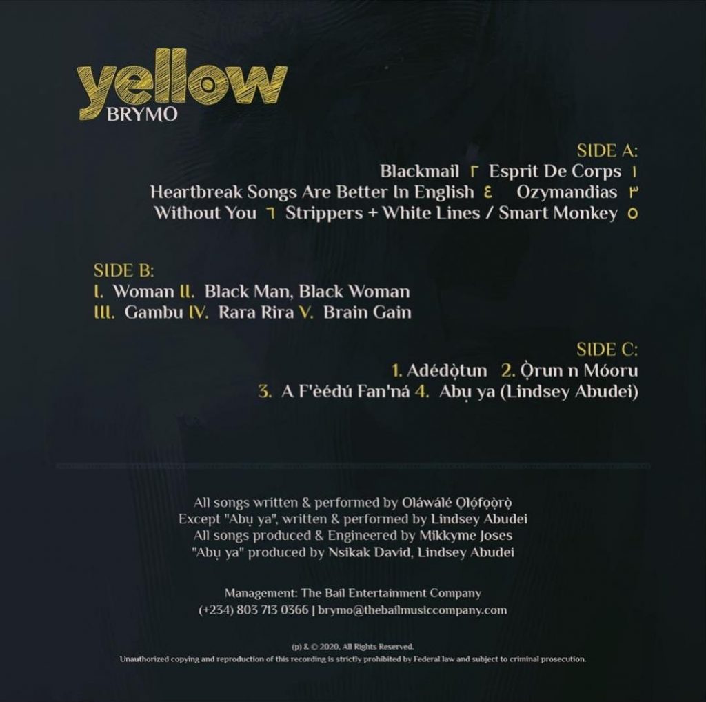 Yellow: Brymo Album Review